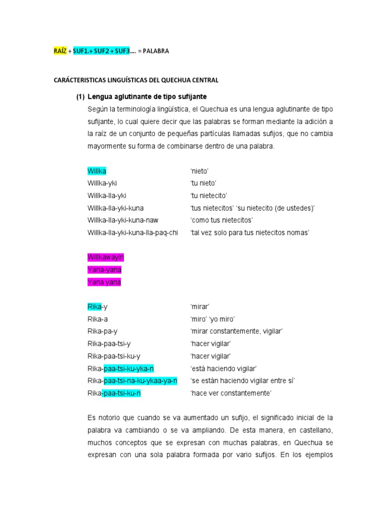 Pizarra de Quechua 2 | PDF | Género gramatical | Adjetivo
