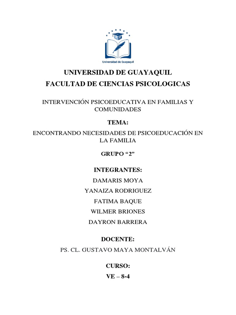 Encontrando Necesidades de Psicoeducación en La Familia | PDF ... Encontrando Necesidades de Psicoeducación en La Familia | PDF ...
