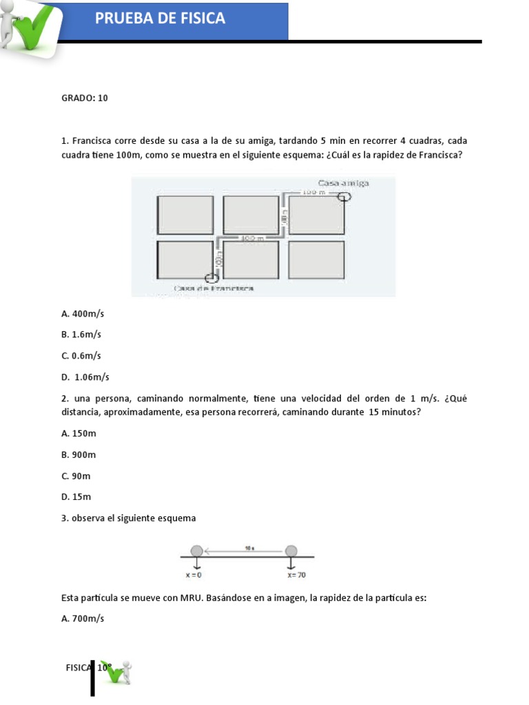 Prueba Fisica 10 | PDF