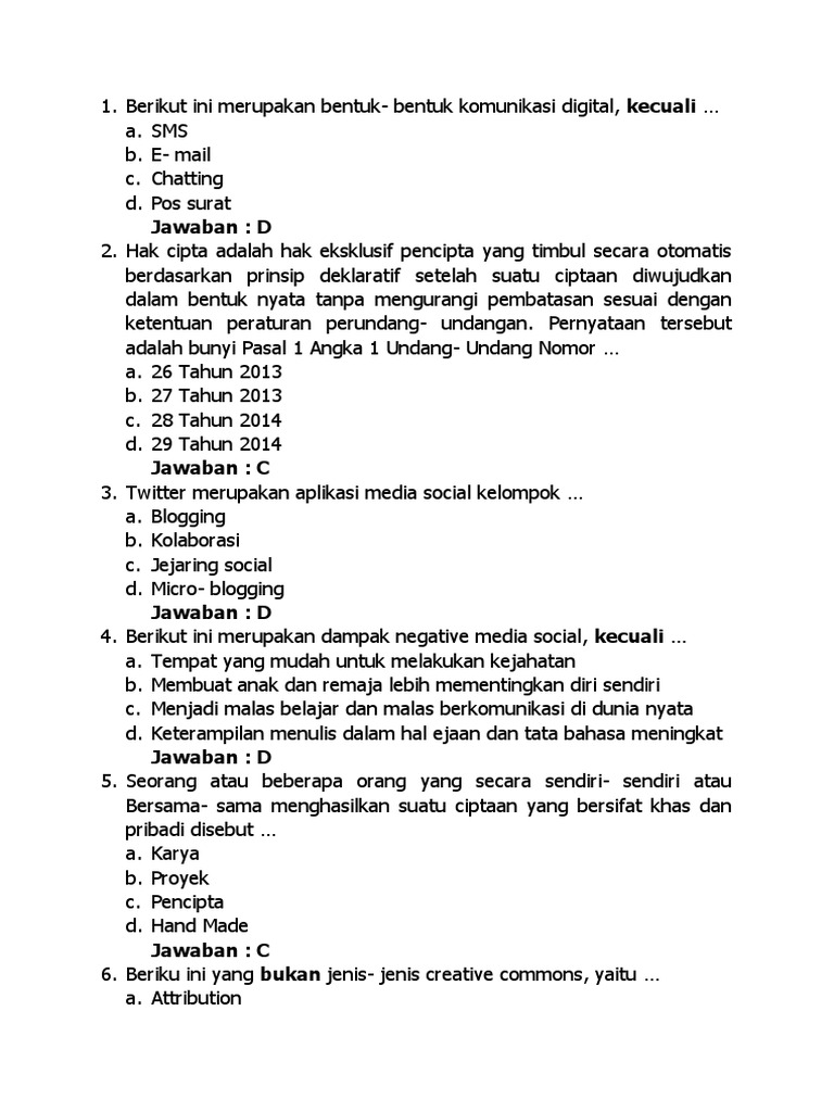 Soal Tik 1 | PDF
