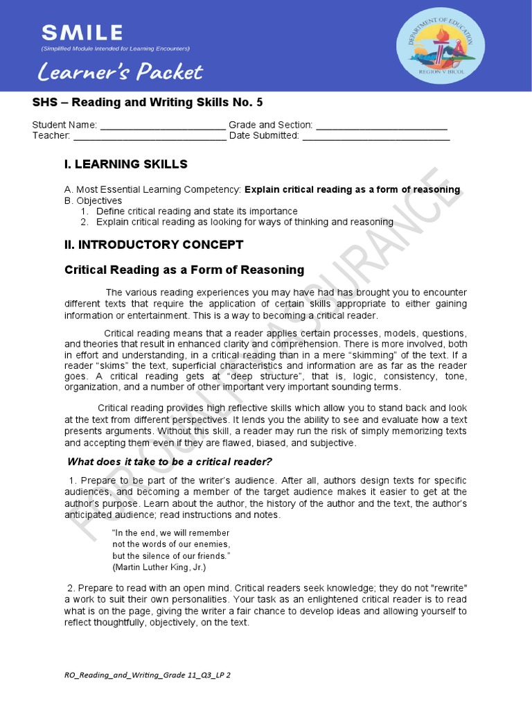SMILE Reading and Writing MELC 5 | Download Free PDF | Organic Foods ...