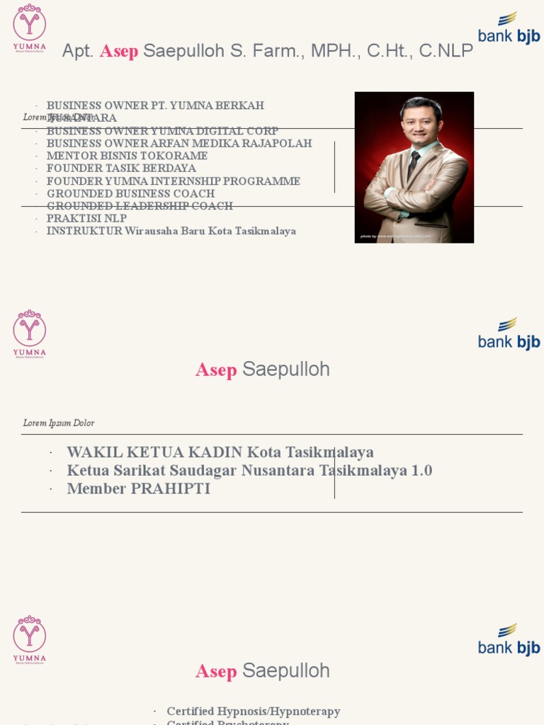 Apt. Saepulloh S. Farm., MPH., C.HT., C.NLP: Lorem Ipsum Dolor | PDF