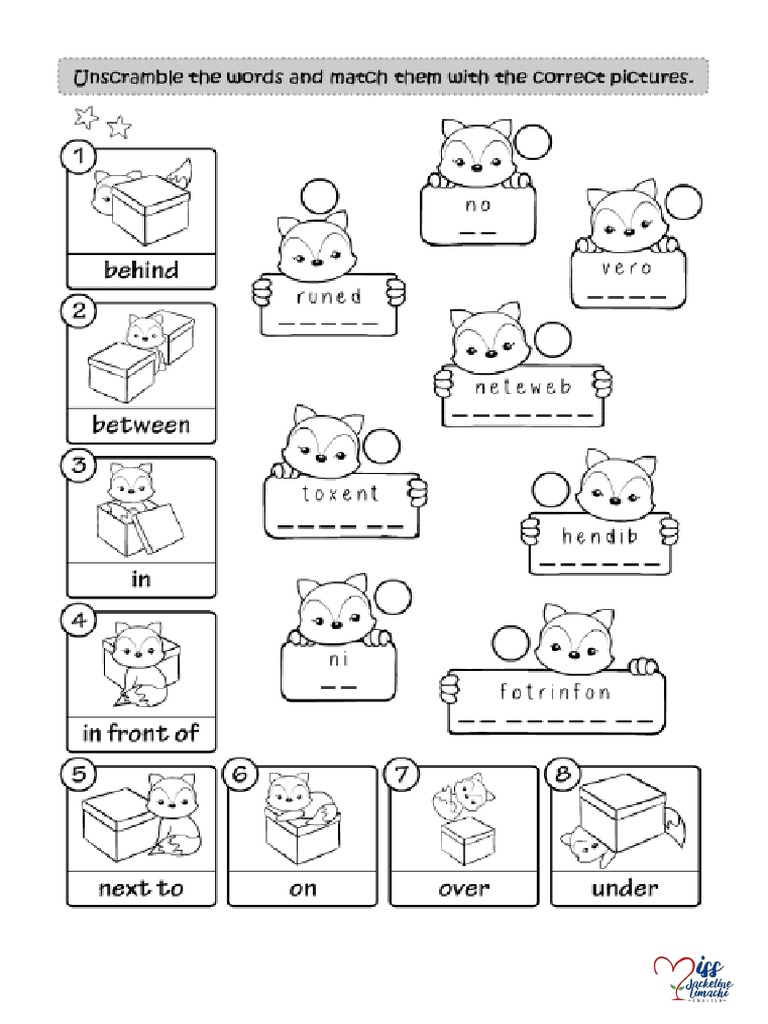 SJ01 - Day 01 - Preposition of places Homework | PDF