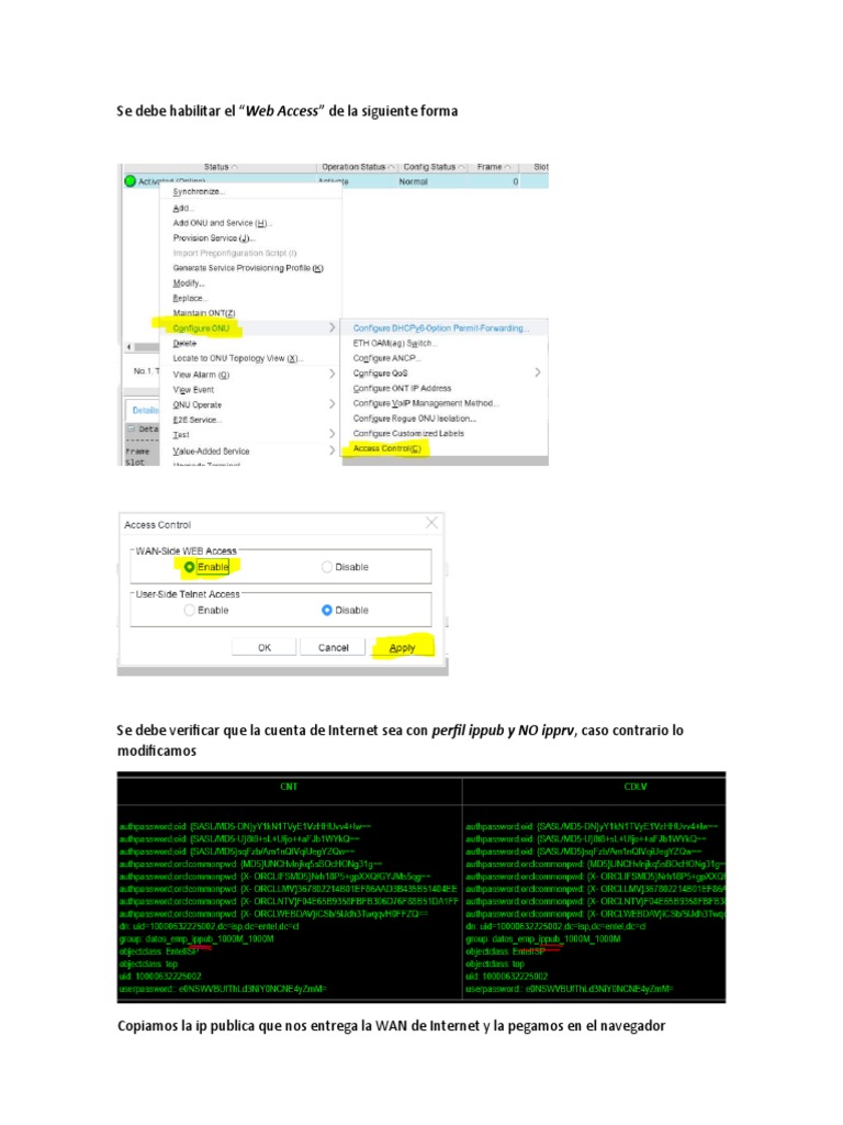 Guía de Configuración de Web Access | PDF