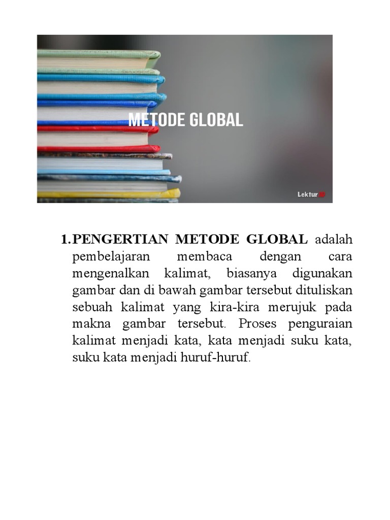 Metode Global: Pembelajaran Membaca Efektif | PDF
