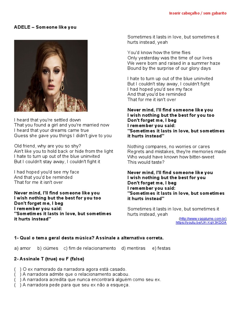 ADELE - Someone Like You | PDF