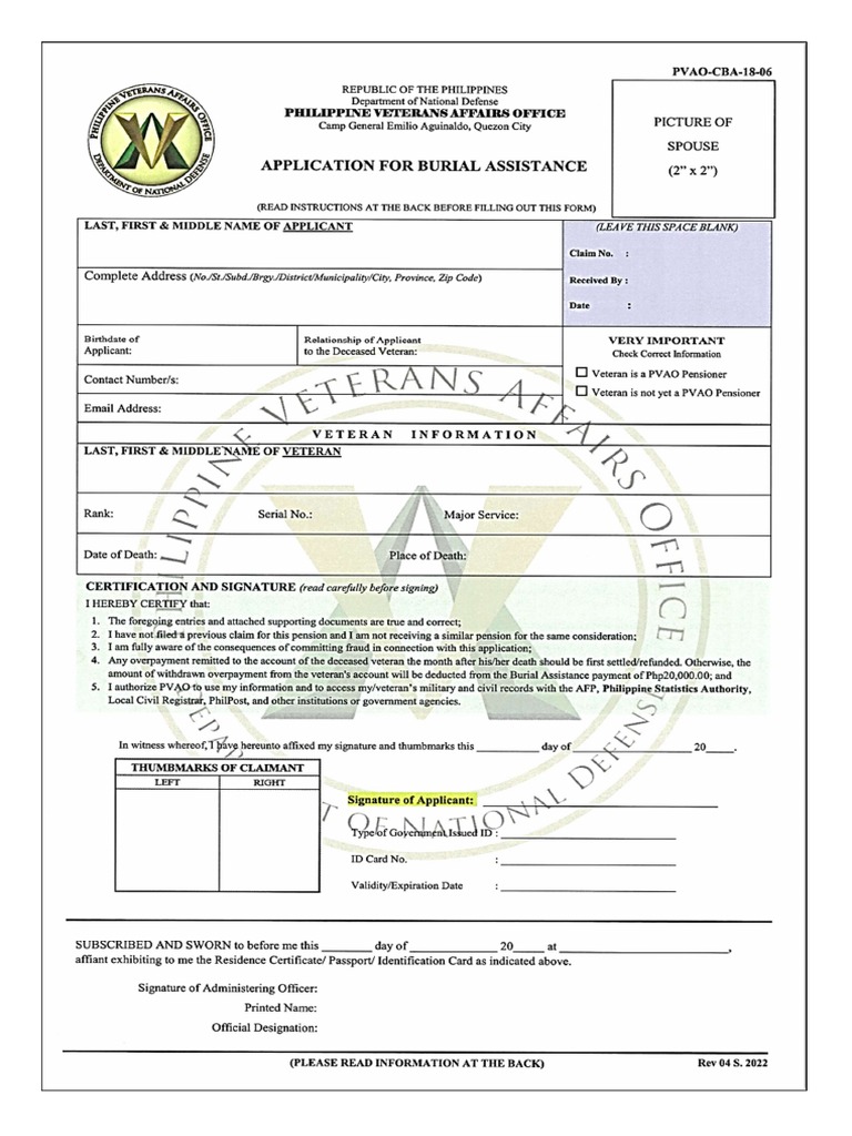 Burial-Assistance-Application-Form | PDF