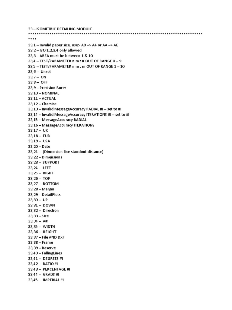 E3D Detailing Error Guide | PDF | Parameter (Computer Programming ...