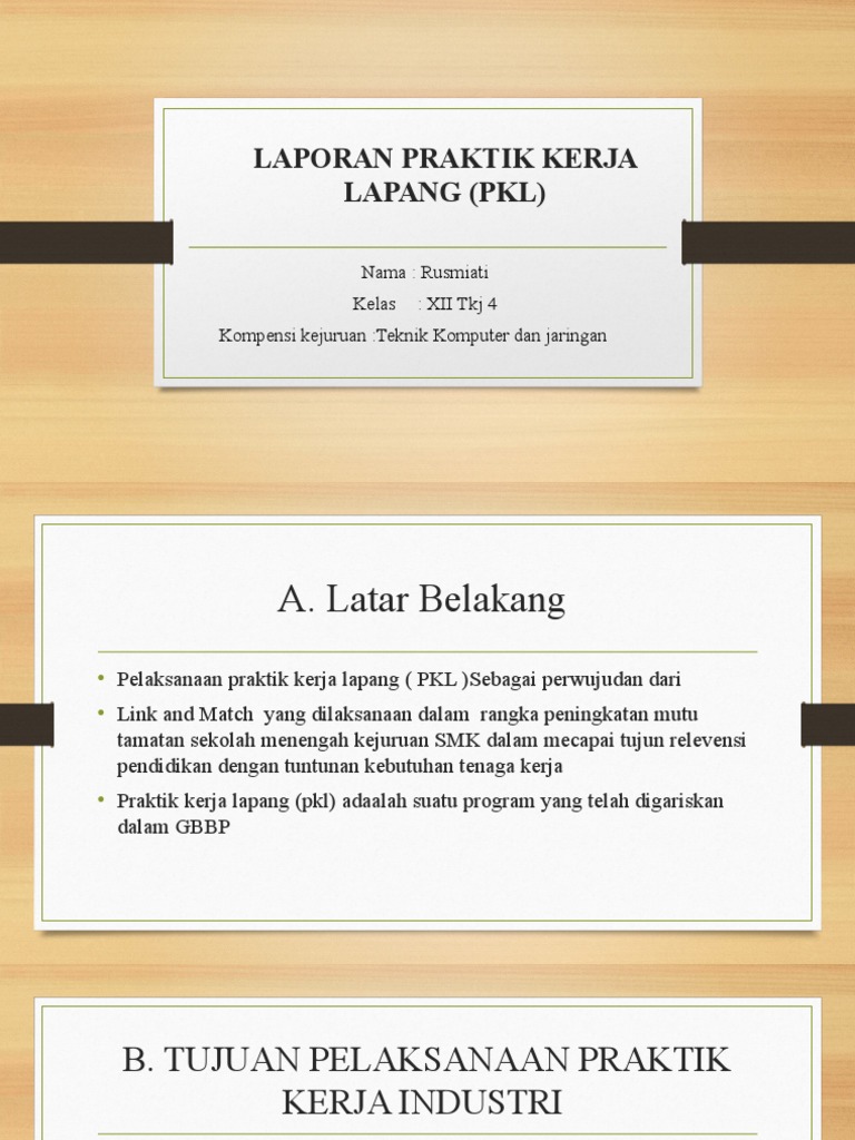Laporan Praktik Kerja Lapang (PKL) | PDF