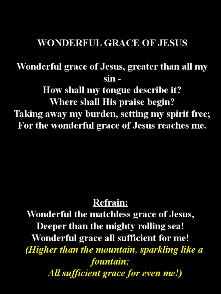 Wonderful Grace of Jesus Hymn | PDF