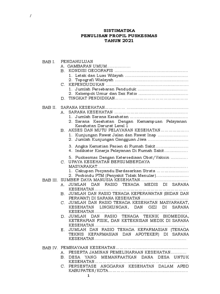 Kerangka Lap - Profil-Pkm-2021 | PDF