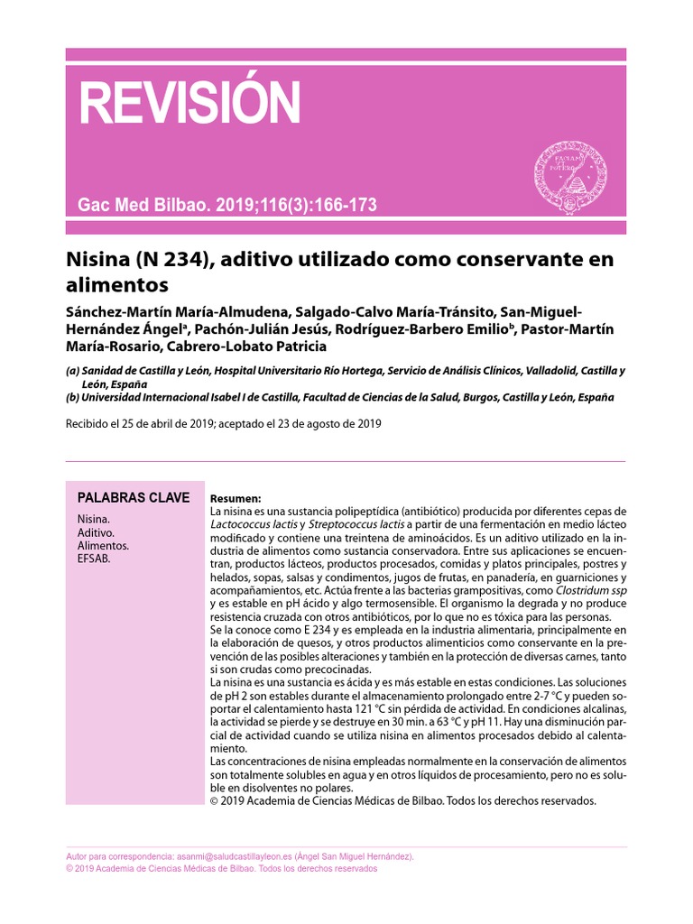 nisina como conser.pdf | PDF | Las bacterias | Queso