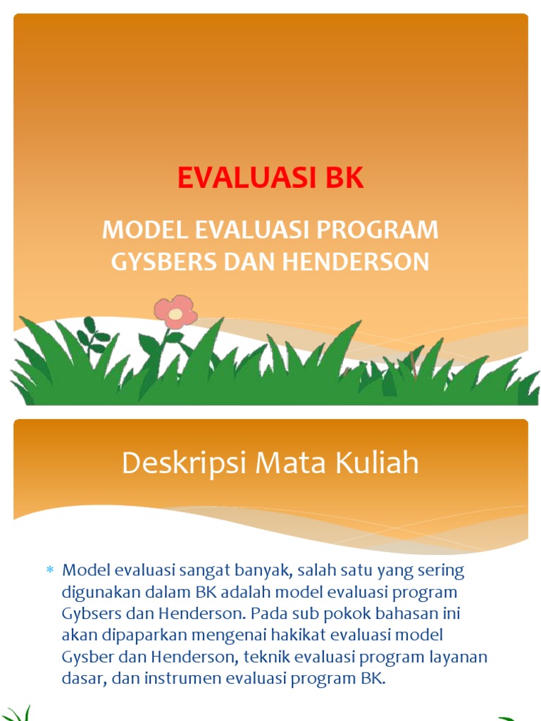 Model Evaluasi Program Gysbers Dan Henderson | PDF