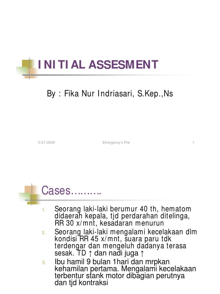 Initial Assesment | PDF