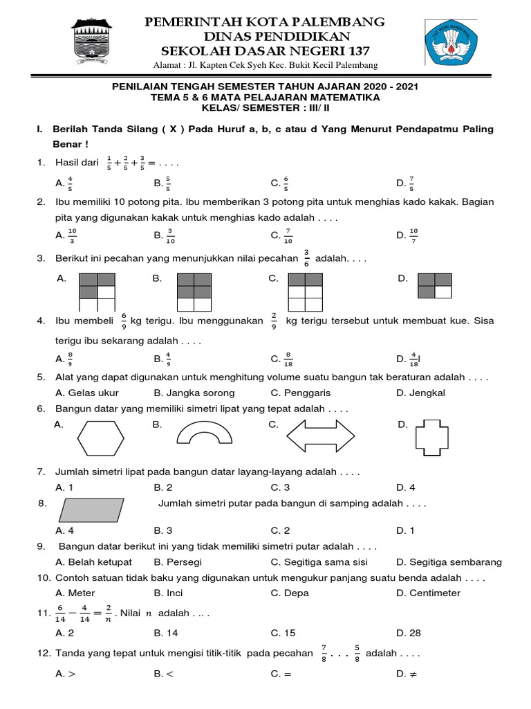 Soal PTS Tema 5 - 6 | PDF