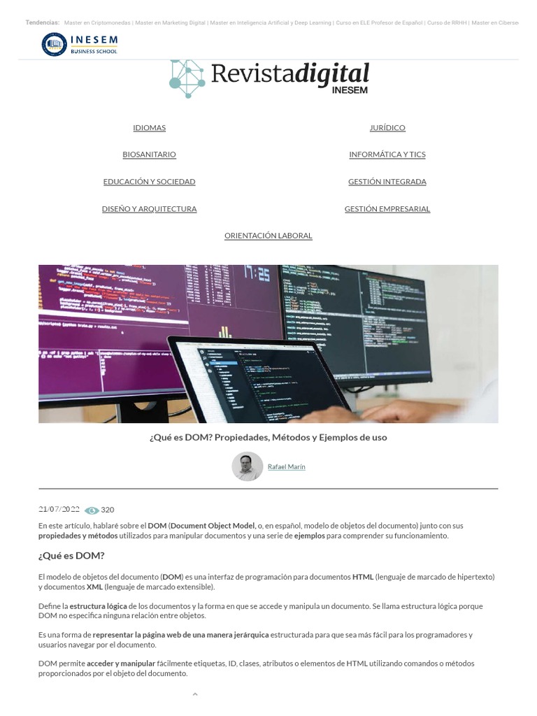 ¿Qué Es DOM - Propiedades, Métodos y Ejemplos de Uso | PDF | Modelo de ...