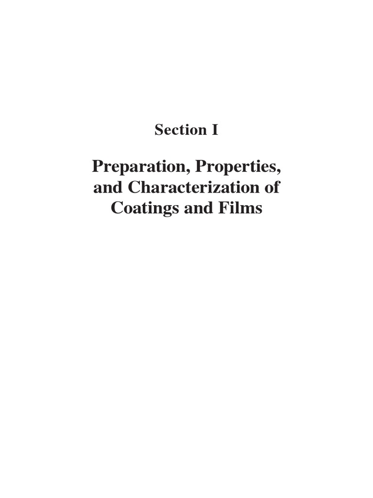 Standard and New Processing Techniques Used in The Preparation of Films ...