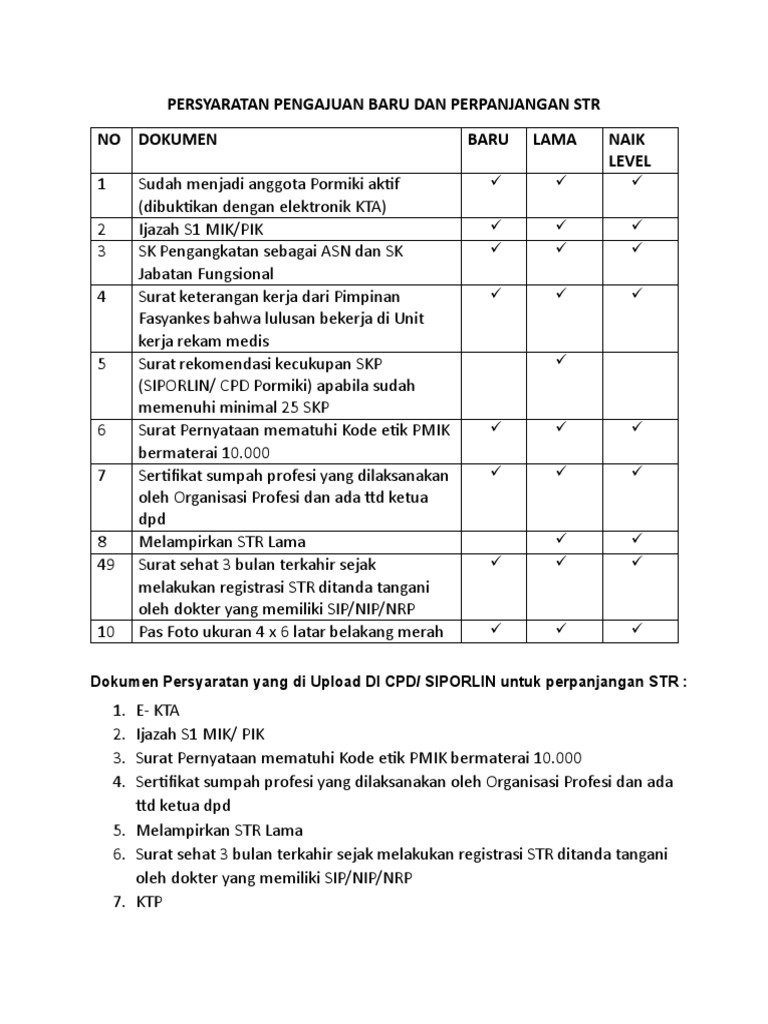 Syarat Perpanjangan STR Terbaru | PDF