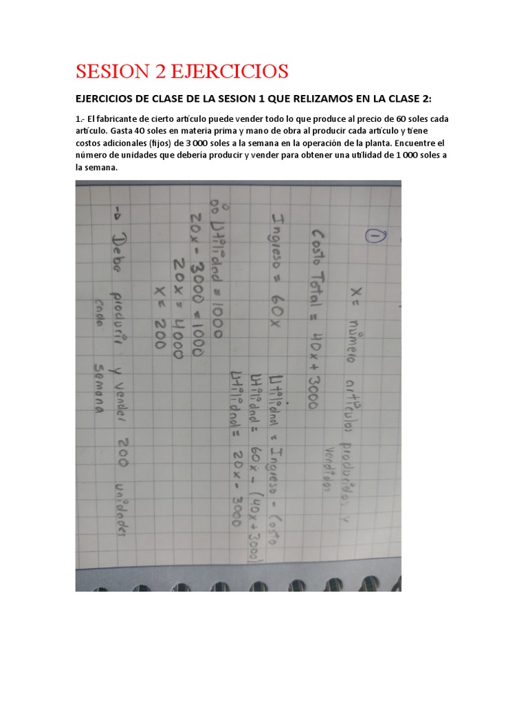 Sesion 2 Ejercicios | PDF | Economias