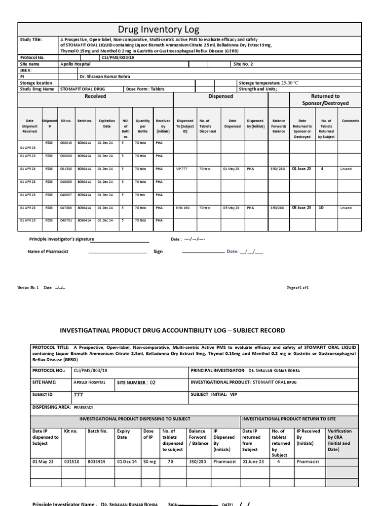 Stomafit Tablet Pricing and Dispensing Log | PDF | Health Sciences | Drugs