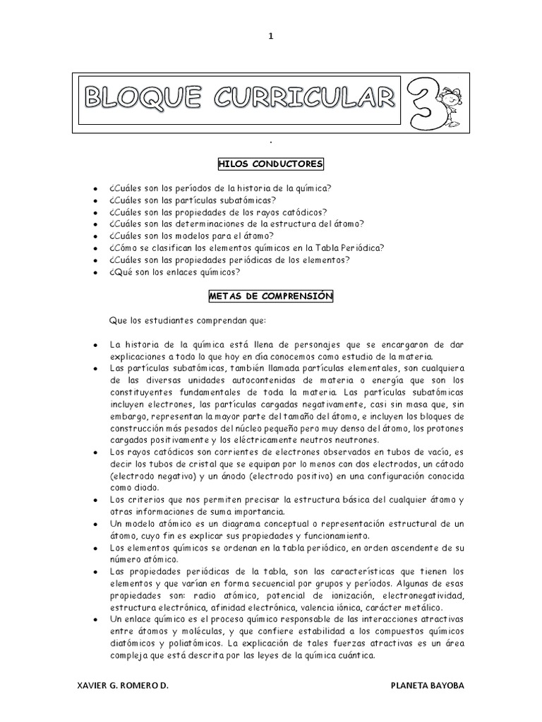 Química. Unidad 3. 1 Bgu (2) | PDF | Alquimia | Desintegración radioactiva