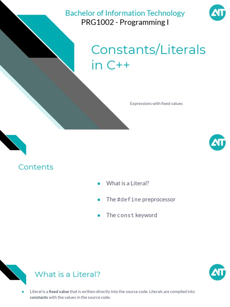 5. Constants Literals | PDF