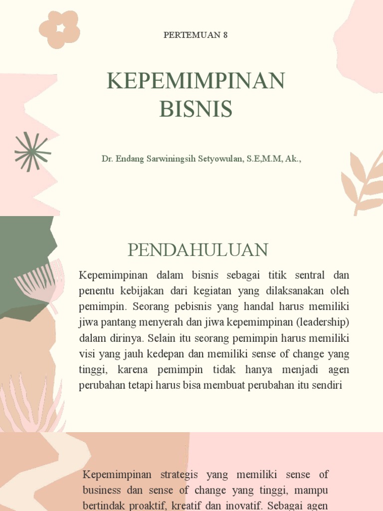 Kepemimpinan Pertemuan 8 | PDF