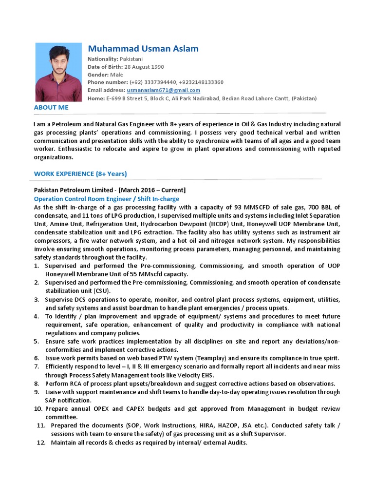 CV - M. Usman Aslam | PDF