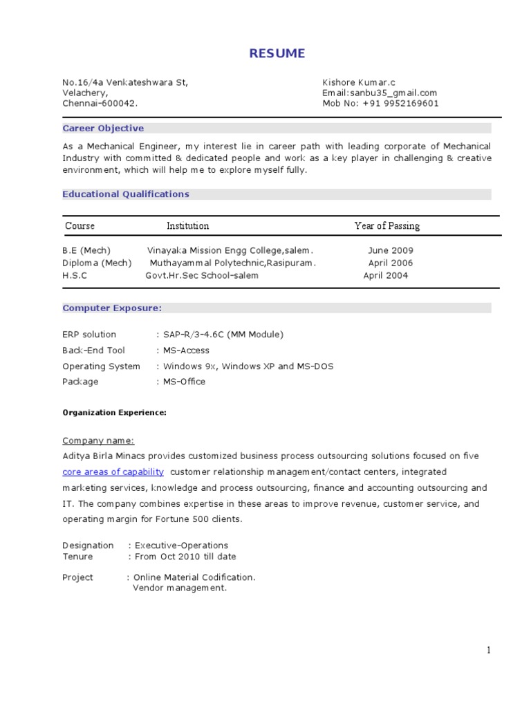 Kishore Resume | PDF | Business Process | Enterprise Resource Planning