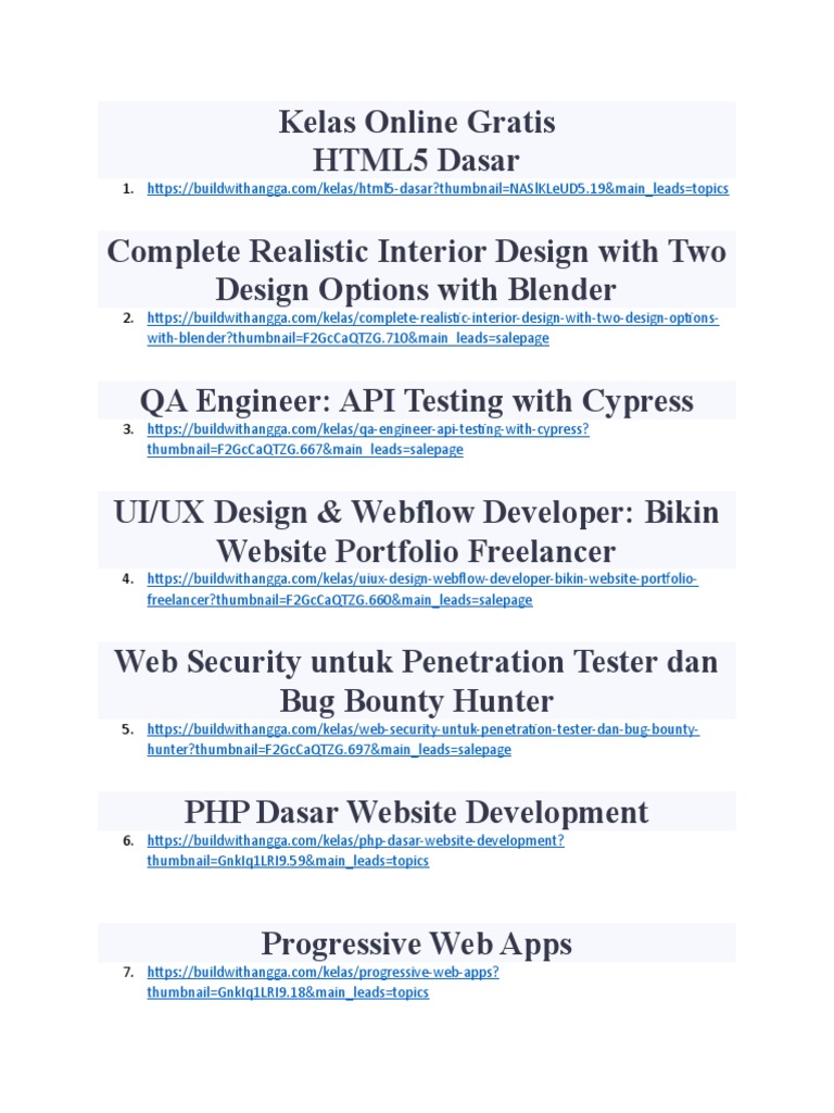 Kelas Online Gratis BWA | PDF