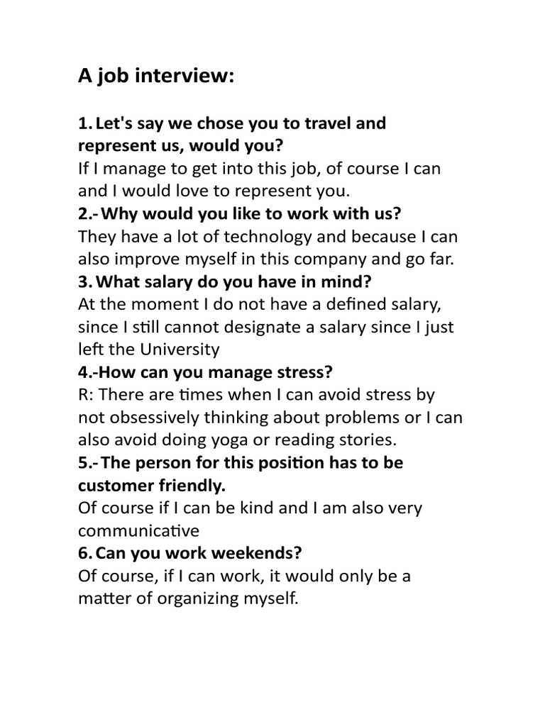 A Job Interview | PDF | Career & Growth | Self-Improvement