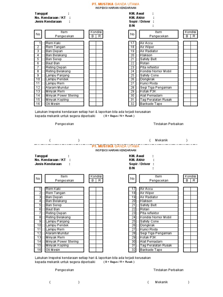 Inspeksi Mobil | PDF