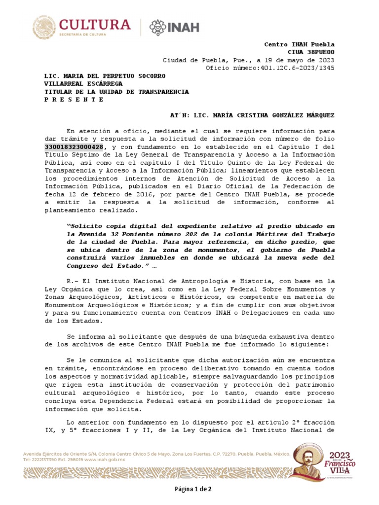 Centro INAH Puebla | PDF | Gobierno | Justicia
