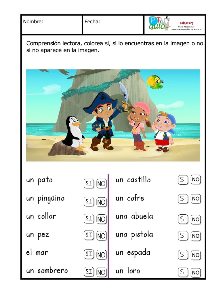 Comprensión Lectora Palabras Jake Letra Imprenta | PDF