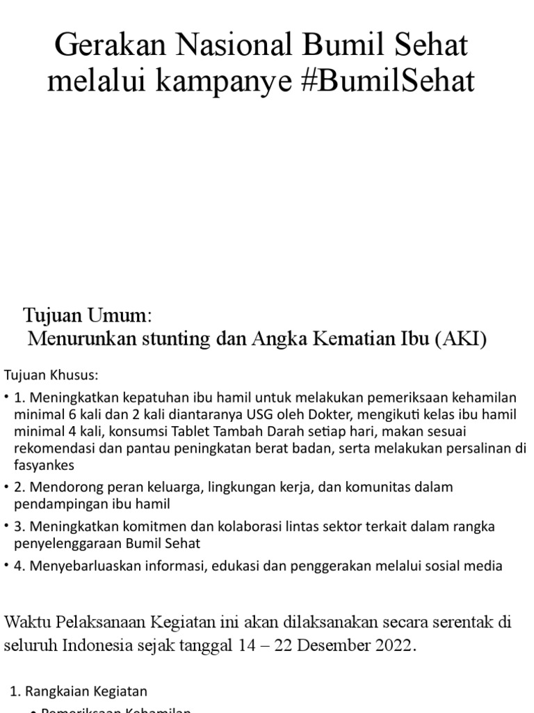 Gerakan Nasional Bumil Sehat Melalui Kampanye | PDF
