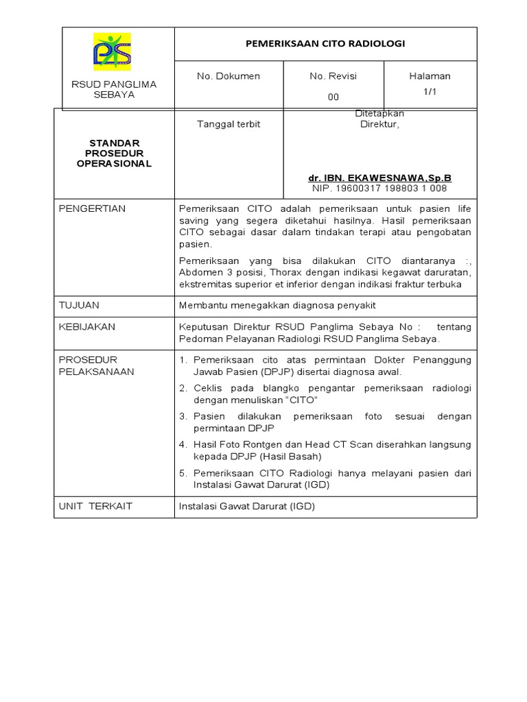 SPO Pemeriksaan CITO | PDF