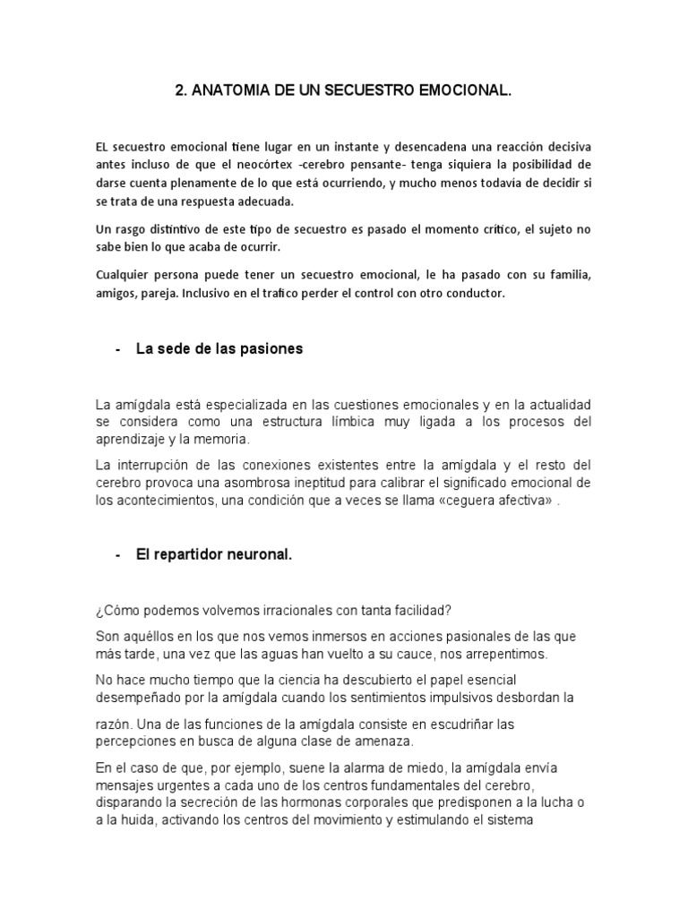 Resumen Capítulo 2 Ieos | PDF | Cerebro | Las emociones