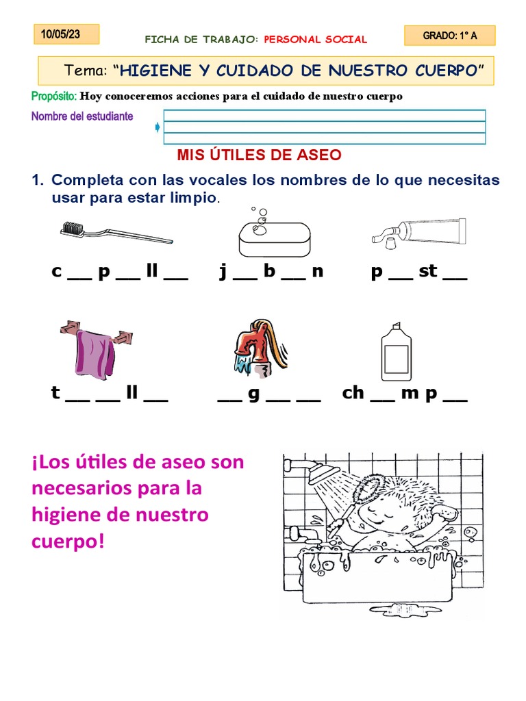 Ficha Cuidado de Nuestro Cuerpo | PDF