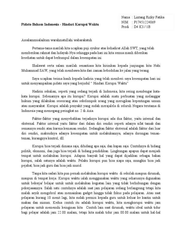 Naskah Pidato Bindo | PDF