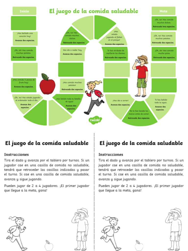 Juego de La Comida Saludable | PDF | Juego de azar | Juegos de mesa