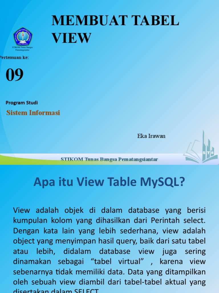 Membuat Tabel View 10 | PDF