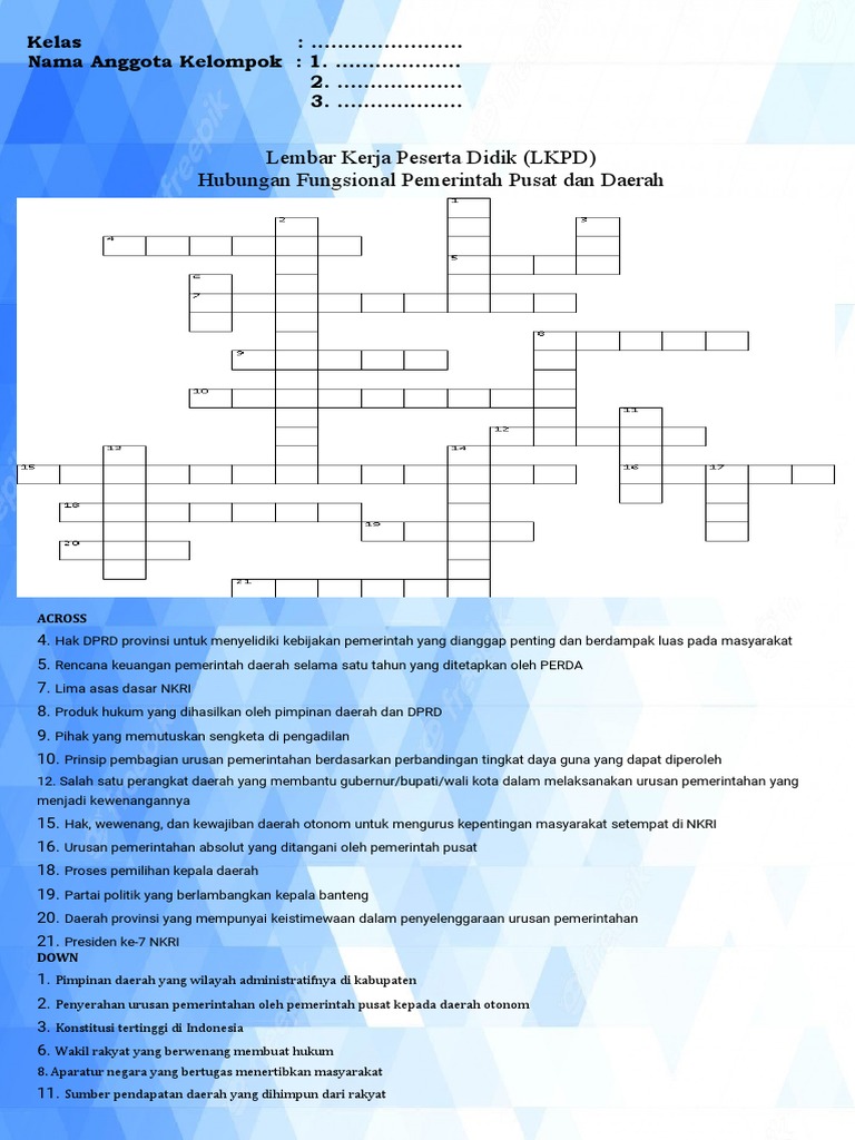 Criss Cross Puzzle - Discovery Education Puzzlemaker | PDF