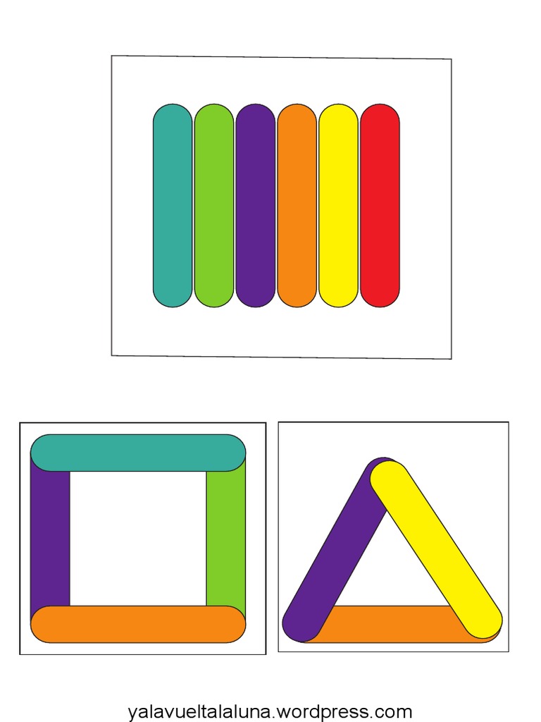 Formas Con Palitos de Colores | PDF