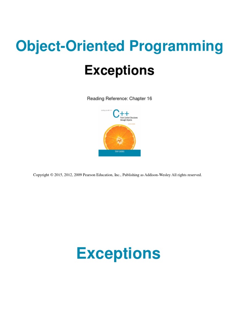 Lecture08 Ch 15 I Exceptions Pdf Class Computer Programming Parameter Computer 7375