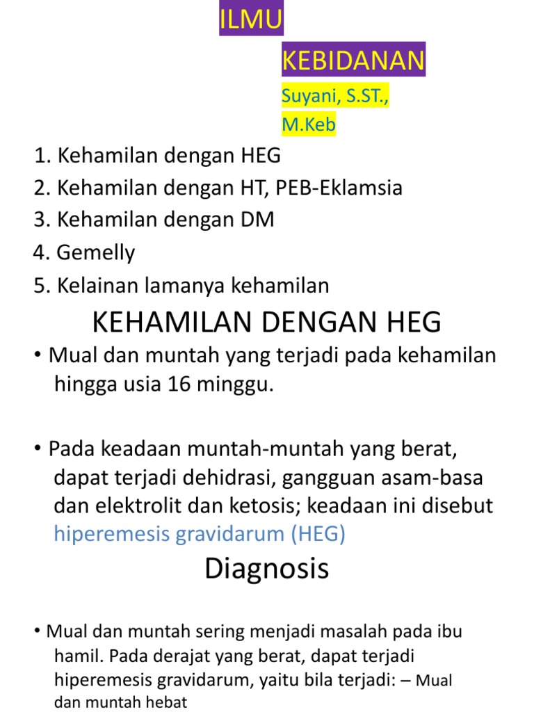 Teori 5 Ilmu Kebidanan (Heg, Pe, DMG, Gemelly) | PDF