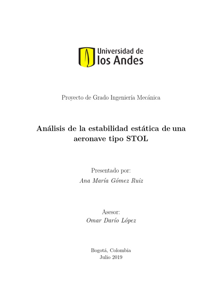 Análisis de La Estabilidad Estática de Una Aeronave Tipo STOL | PDF