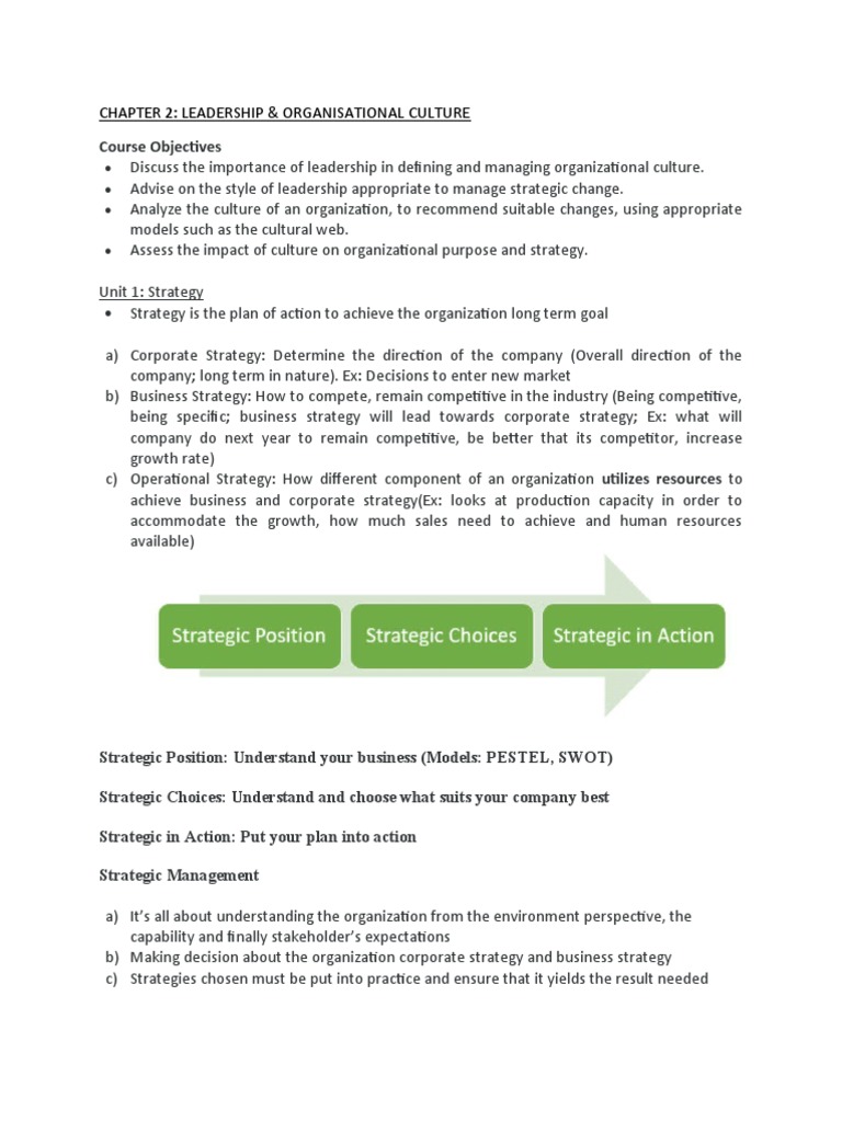 CHAPTER 2 SBL Notes | PDF | Strategic Management | Organizational Culture