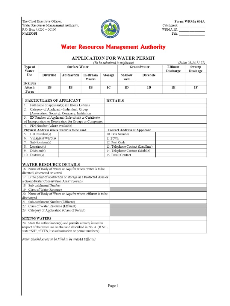 Wrma Form 001a | PDF