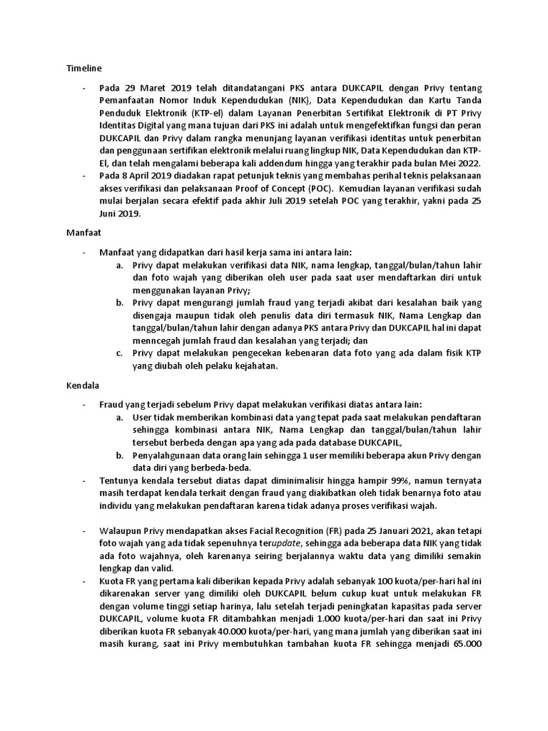 Materi Pks Privy Dan Dukcapil | PDF