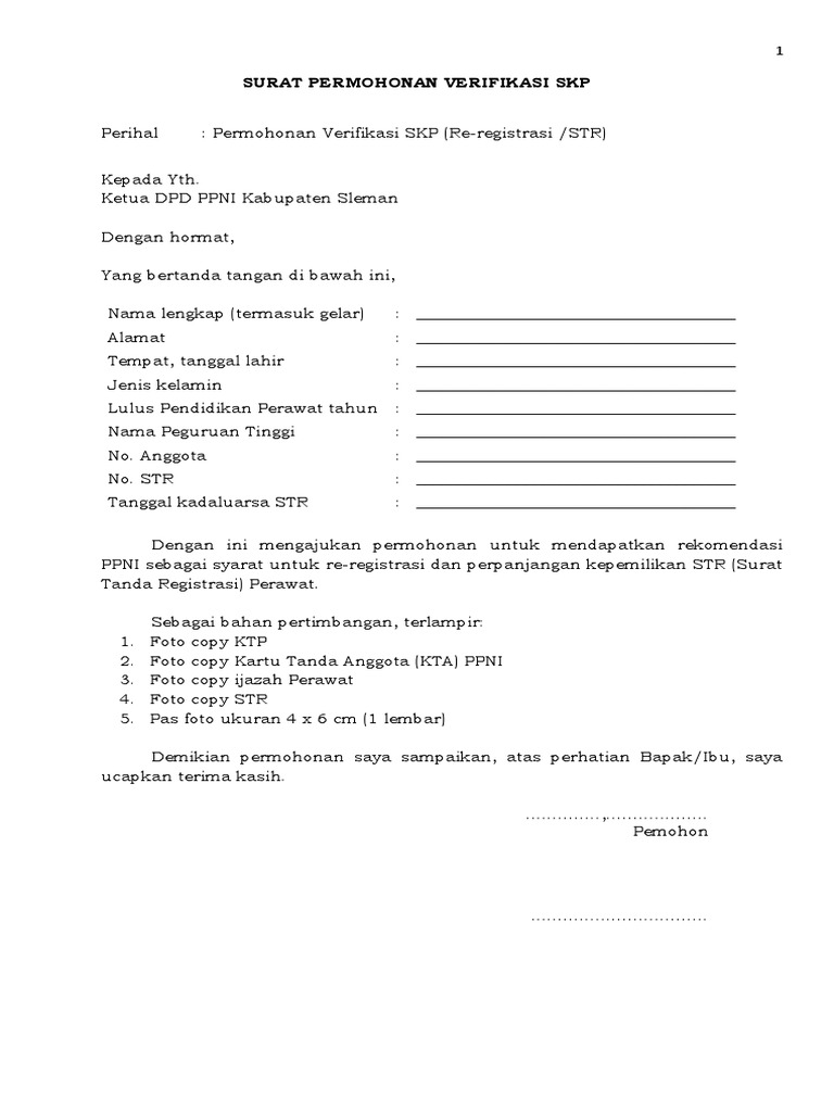 Formulir Pengurusan STR 2018 | PDF